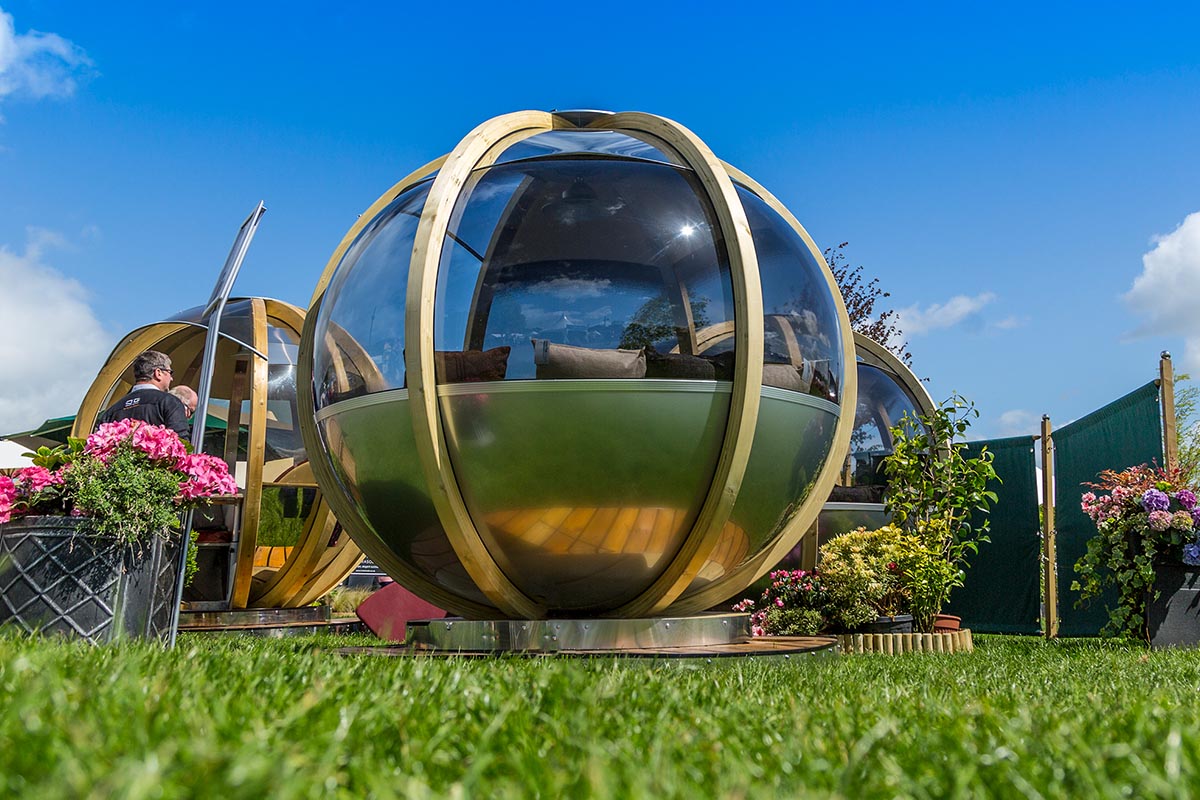 Ornate Rotating Garden Pods Summerhouses Malvern Show