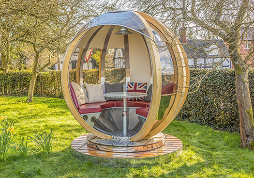 Ornate Garden Rotating Sphere Lounger Garden Room Pod