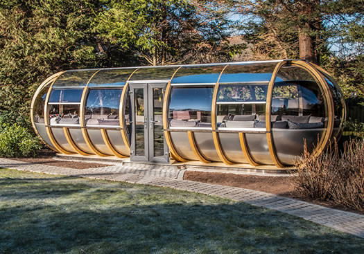Ornate Garden Pod, Summerhouse, Rotating Spheres, Ovalhouses